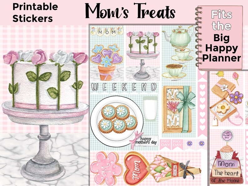 Mothers Day Printable Planner Stickers: Made to Fit the Big | Etsy