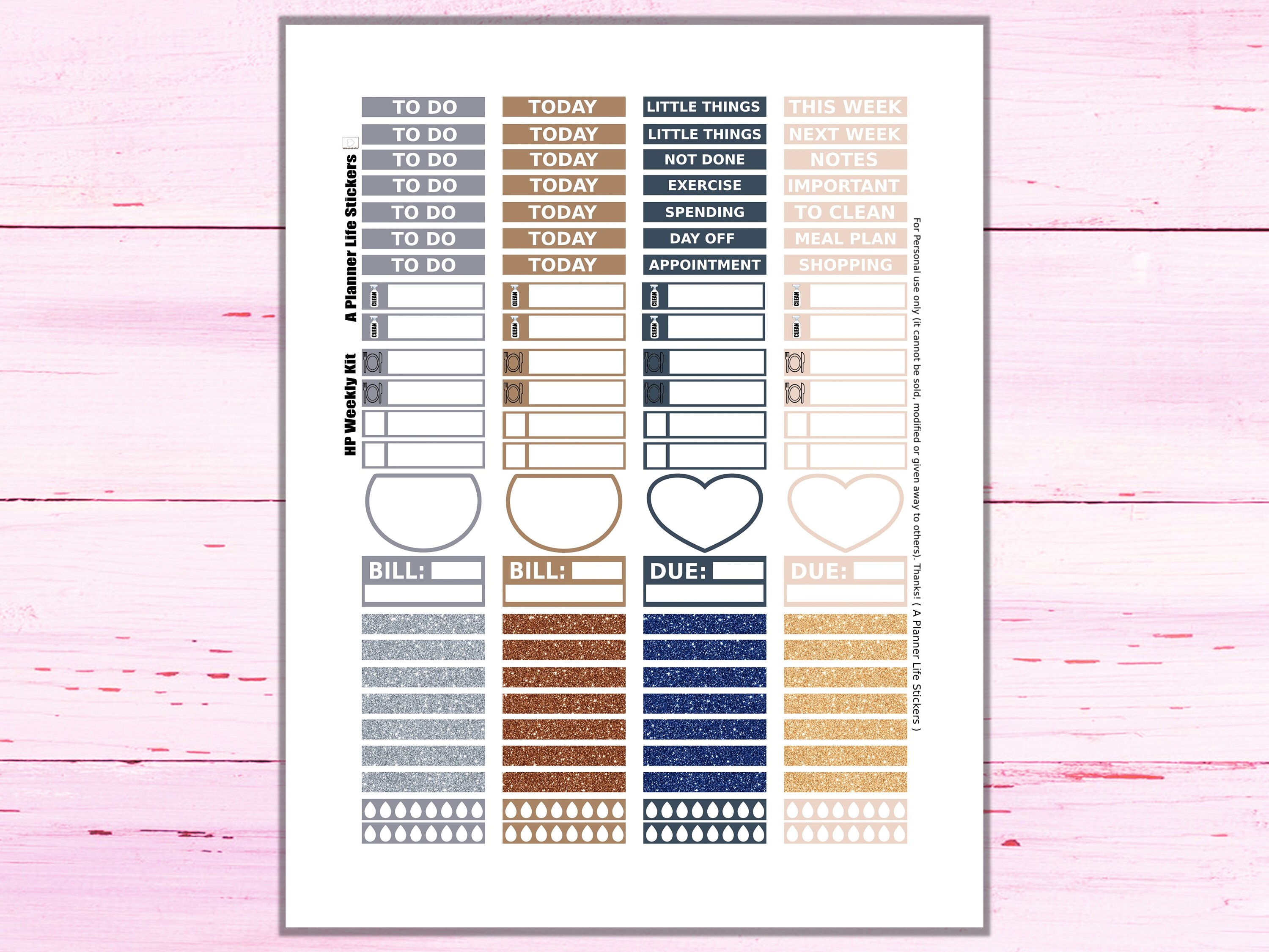 Manly Printable Planner Stickers: Made to Fit the Classic - Etsy