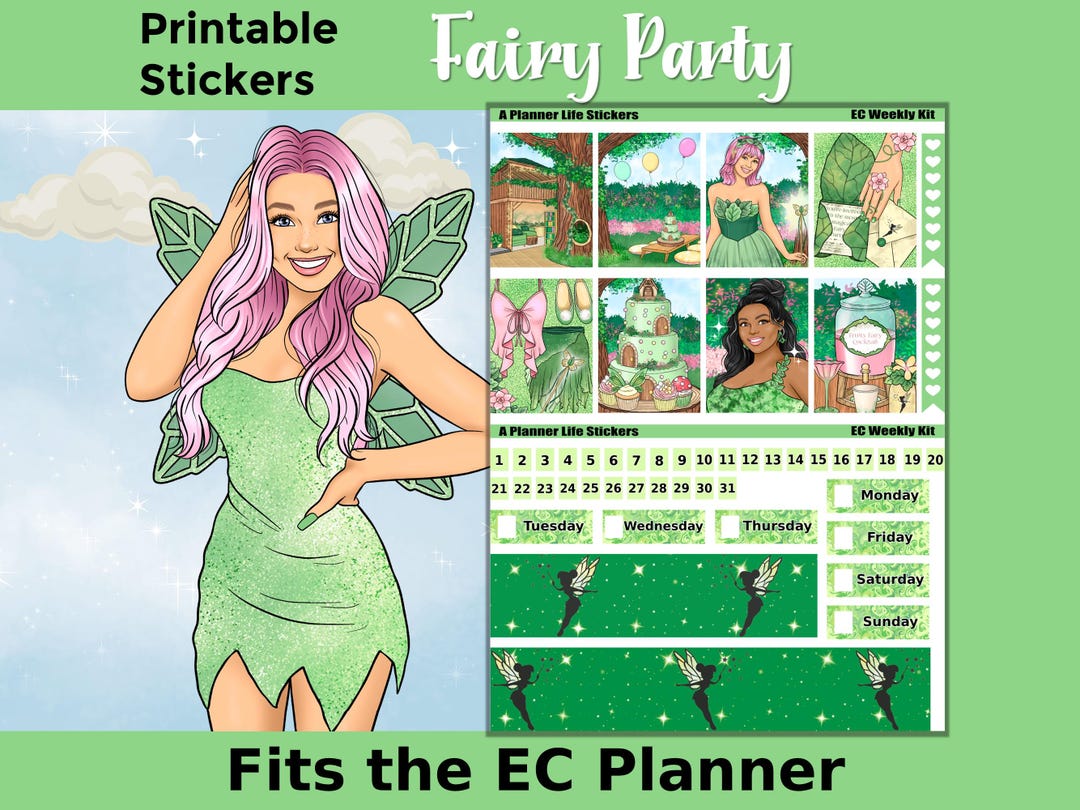 Printable Fairy Planner Stickers: Made to Fit the Erin Condren Planner – Fairy Party - Etsy