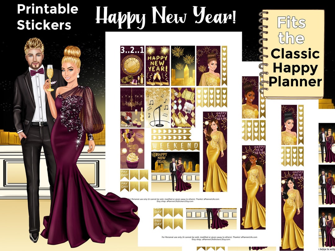 Printable New Year Planner Stickers: Made to Fit the Classic Happy ...