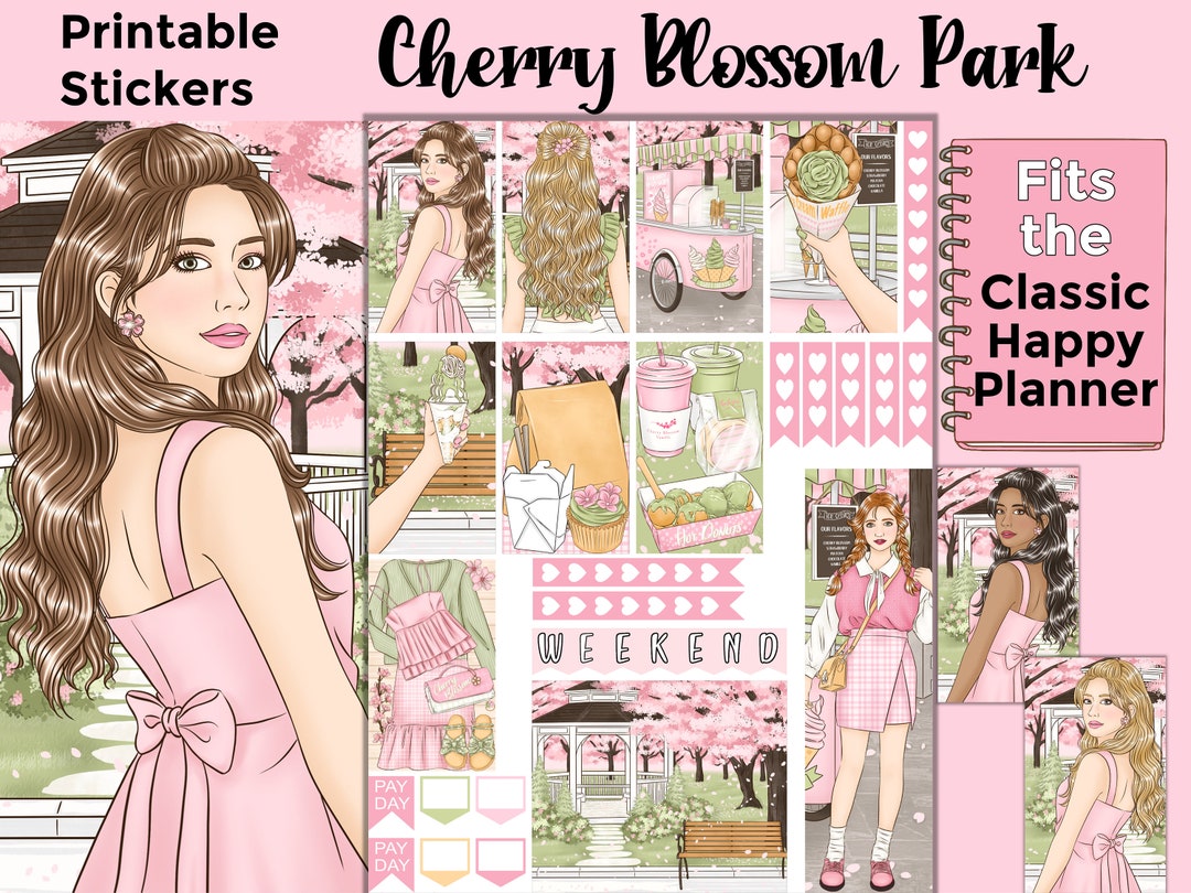Cherry Blossom Printable Planner Stickers: Made to Fit the Classic ...