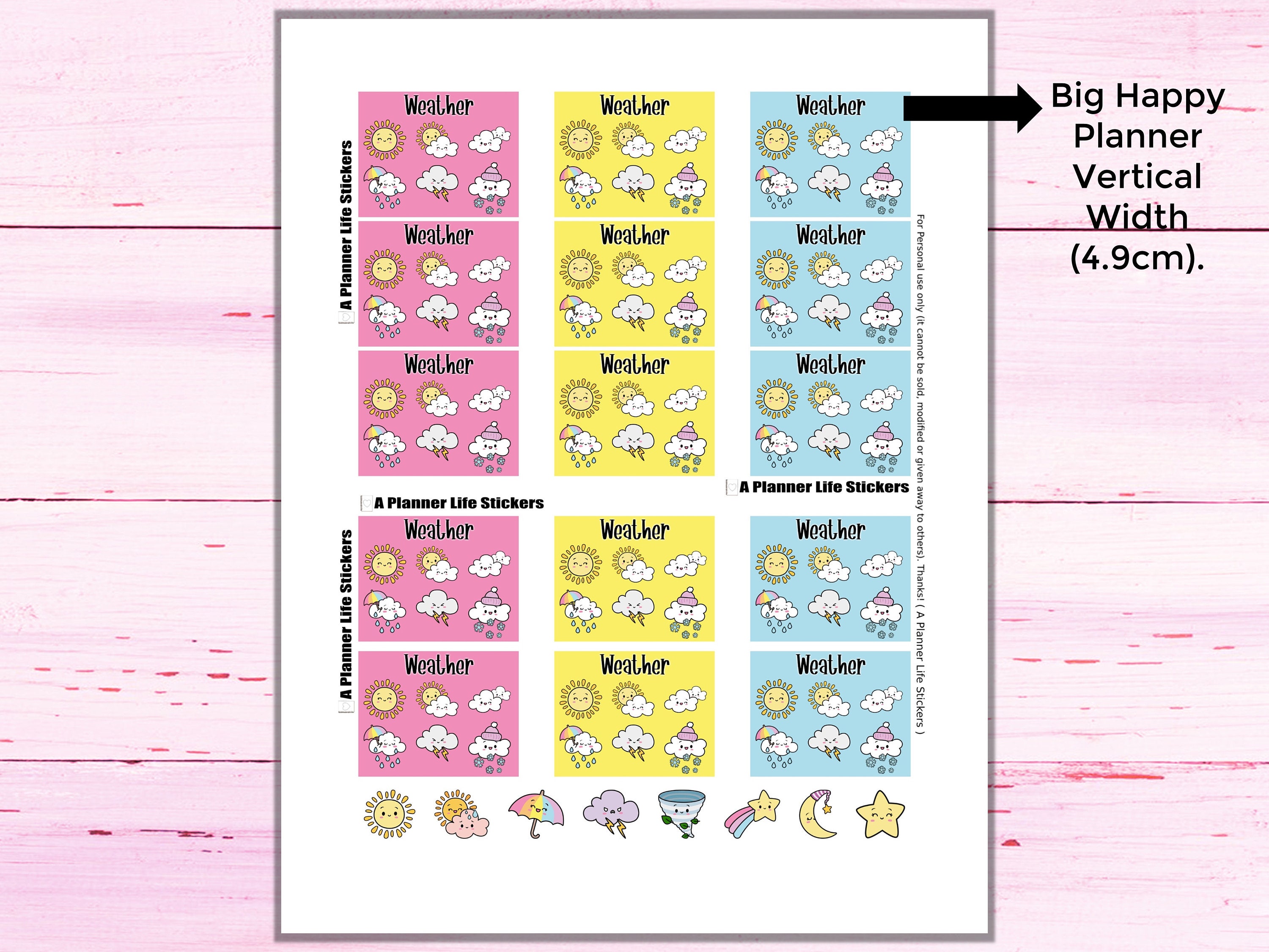 Kawaii Weather Tracker Printable Stickers: Made to Fit the - Etsy