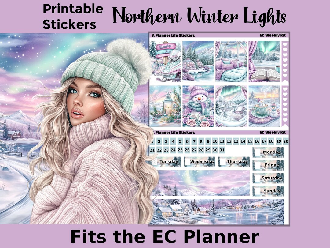 Printable Winter Planner Stickers: Made to Fit the Erin Condren Planner ...