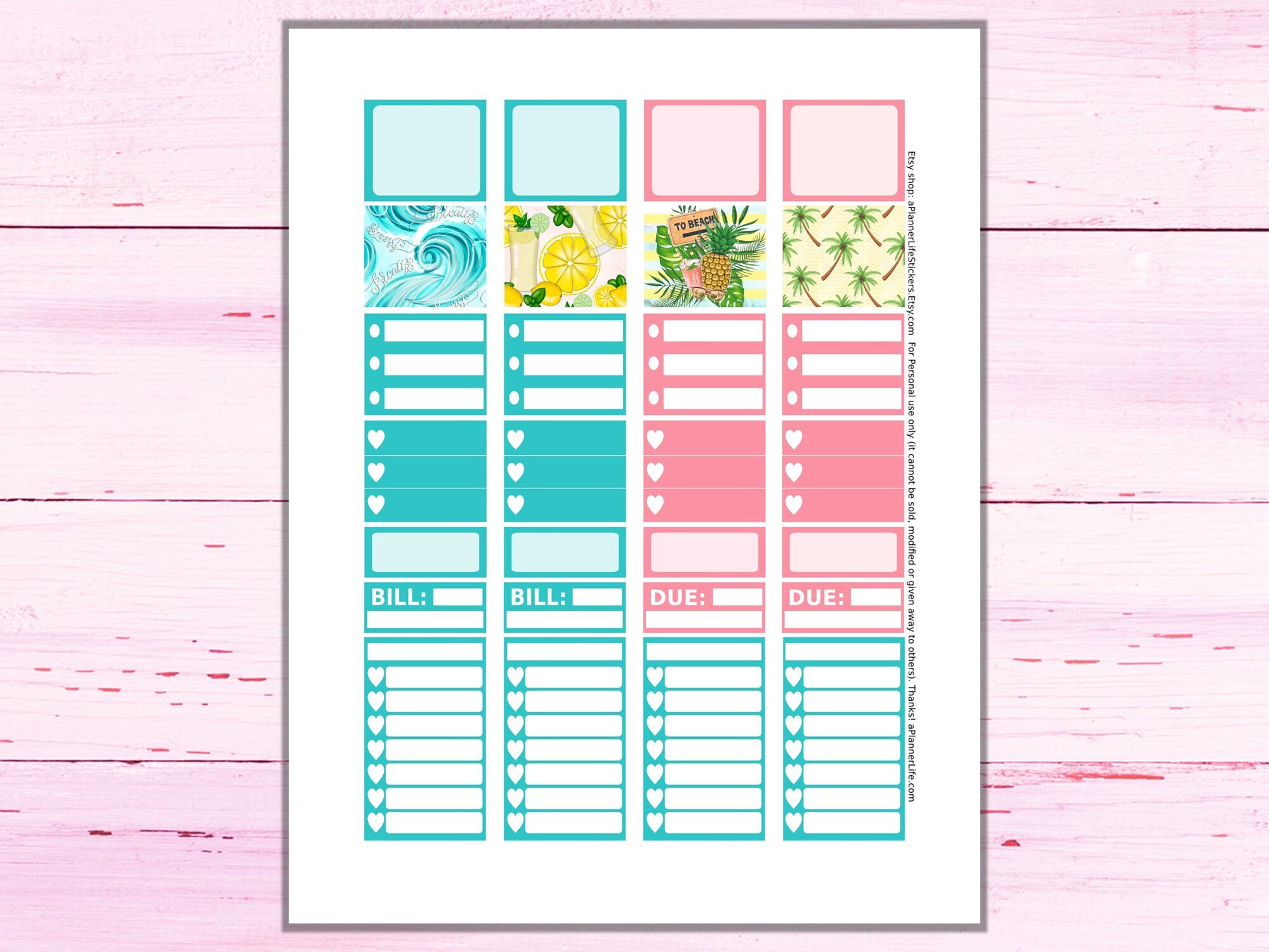 Summer Printable Planner Stickers: Made to Fit the Classic - Etsy Canada