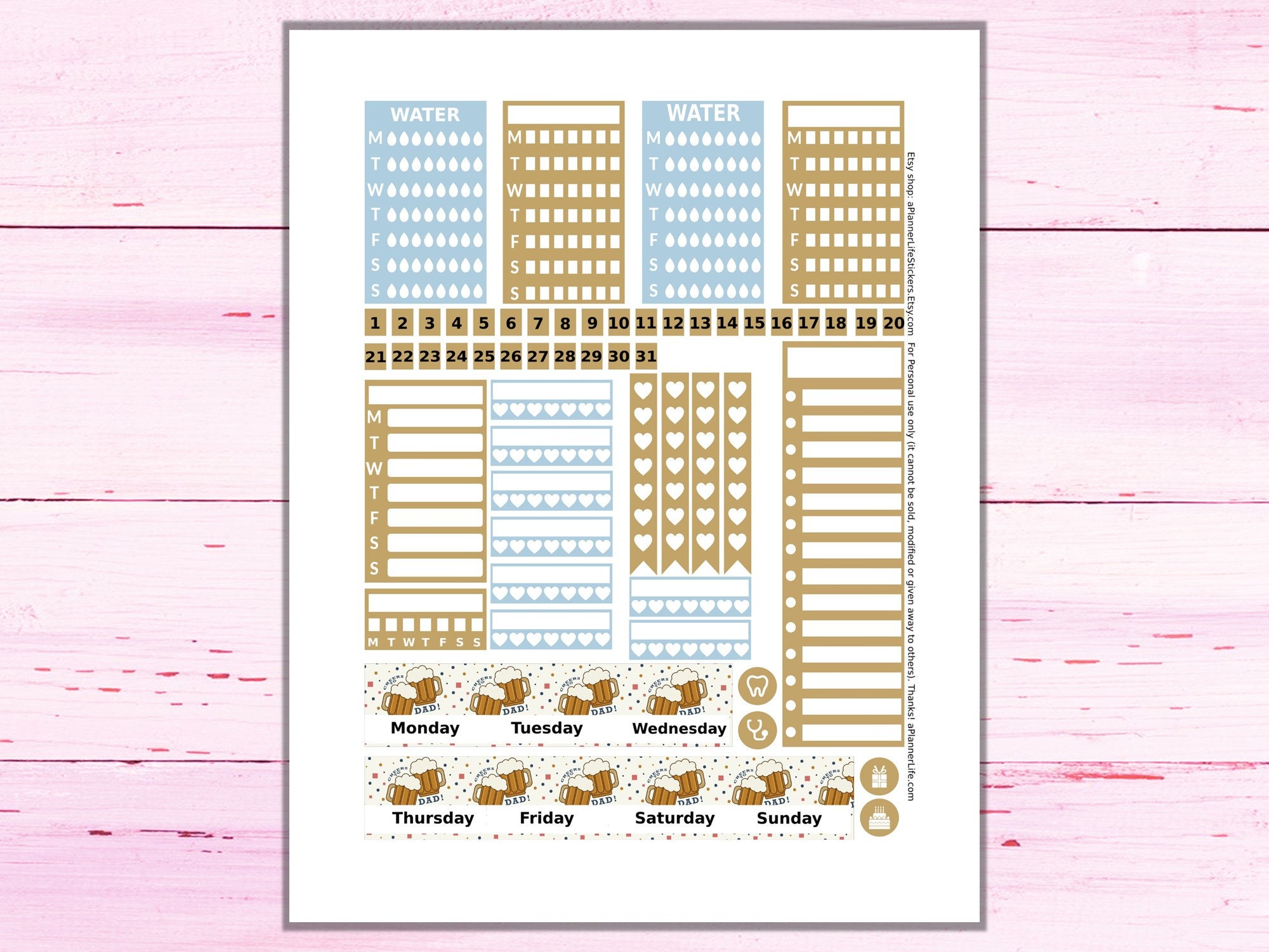 Fathers Day Printable Planner Stickers: Made to Fit the - Etsy