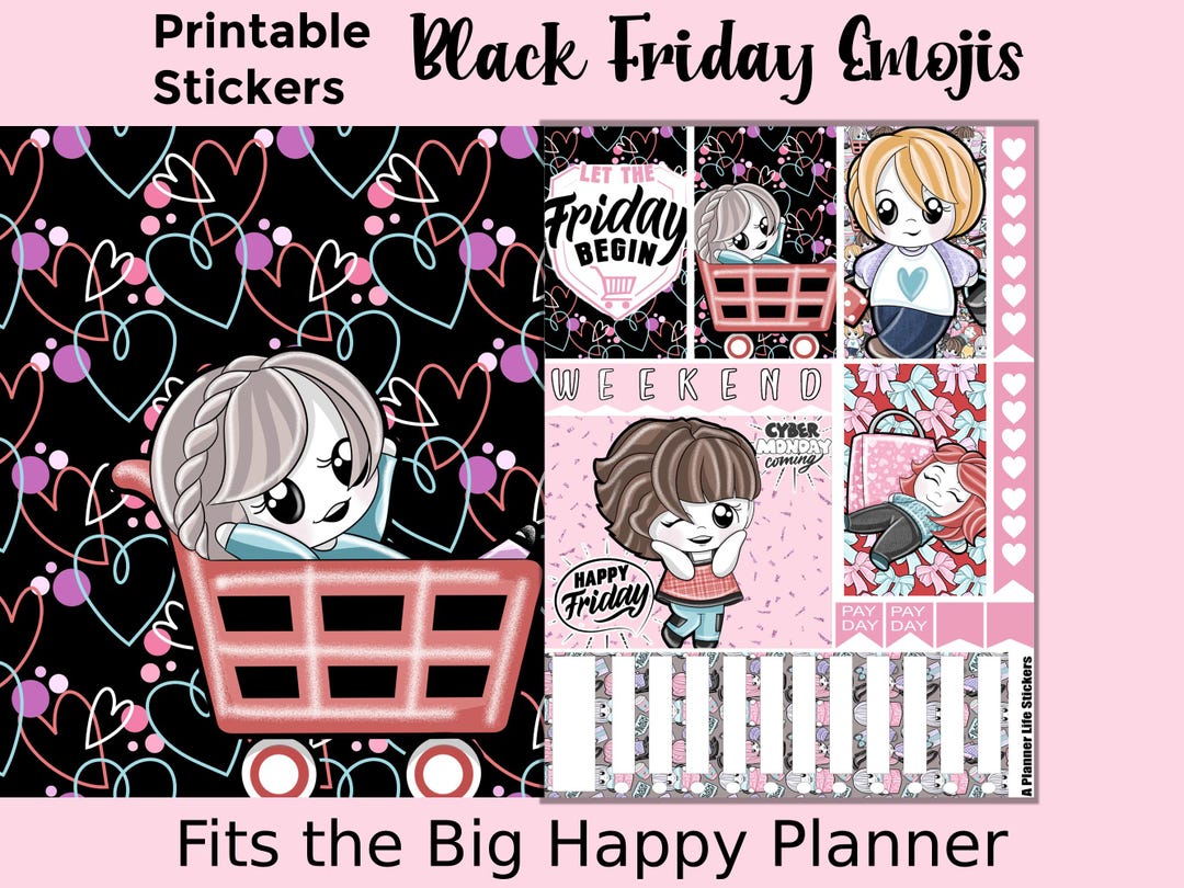 Black Friday Printable Planner Stickers: Made to Fit the Big Happy ...