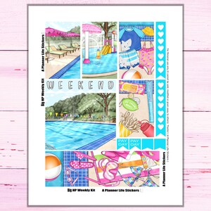 Swimming Pool Printable Planner Stickers: Made to Fit the Big Happy ...