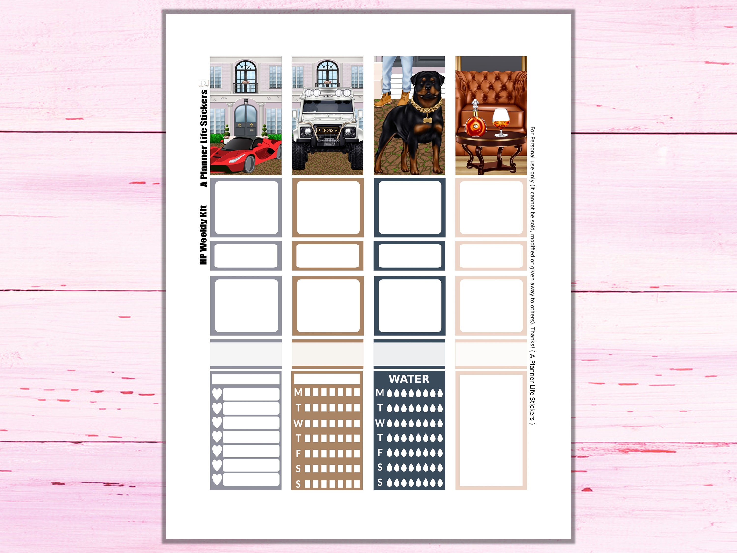 Manly Printable Planner Stickers: Made to Fit the Classic | Etsy