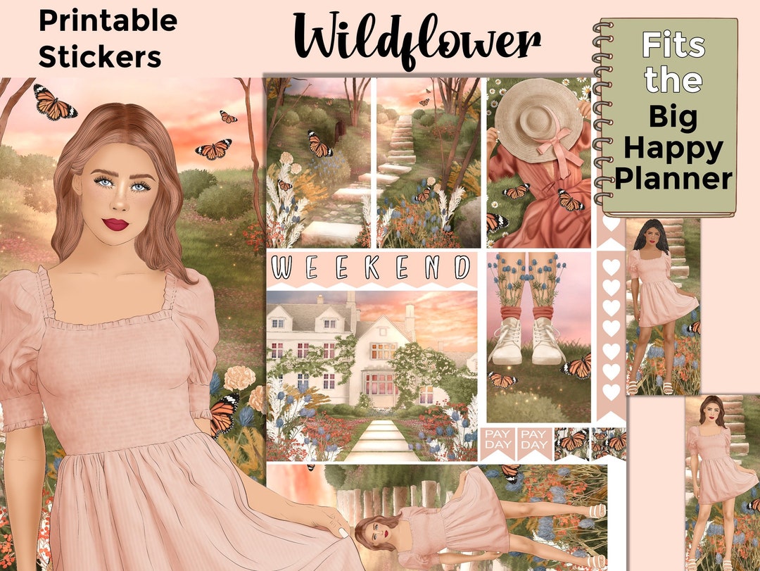 Cottagecore Printable Planner Stickers: Made to Fit the Big Happy ...