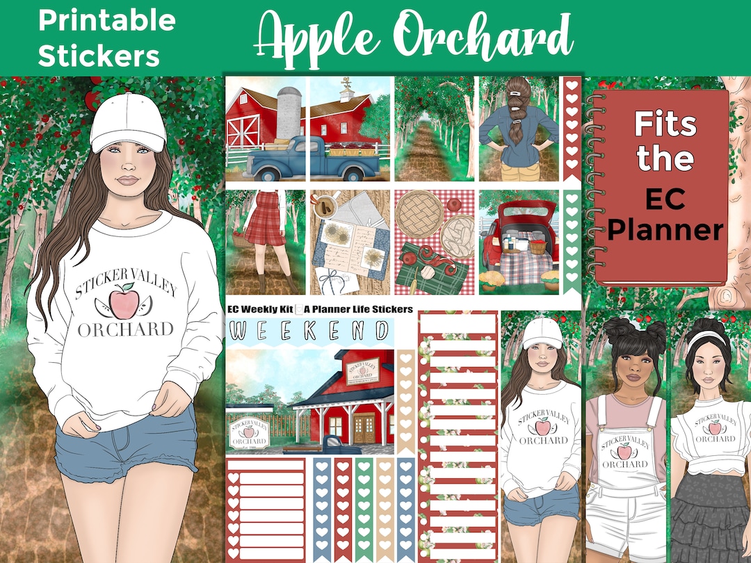 Printable Apple Planner Stickers: Made to Fit the Erin Condren Planner ...