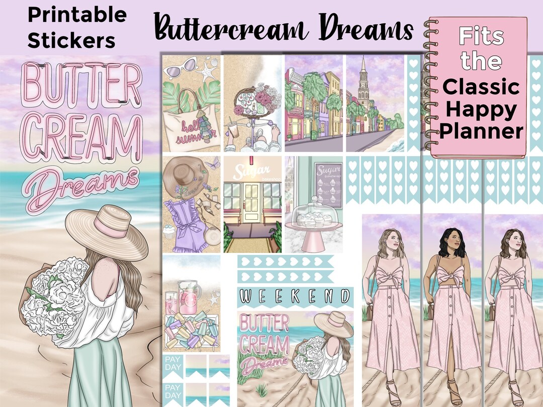 Summer Printable Planner Stickers: Made to Fit the Classic Happy ...