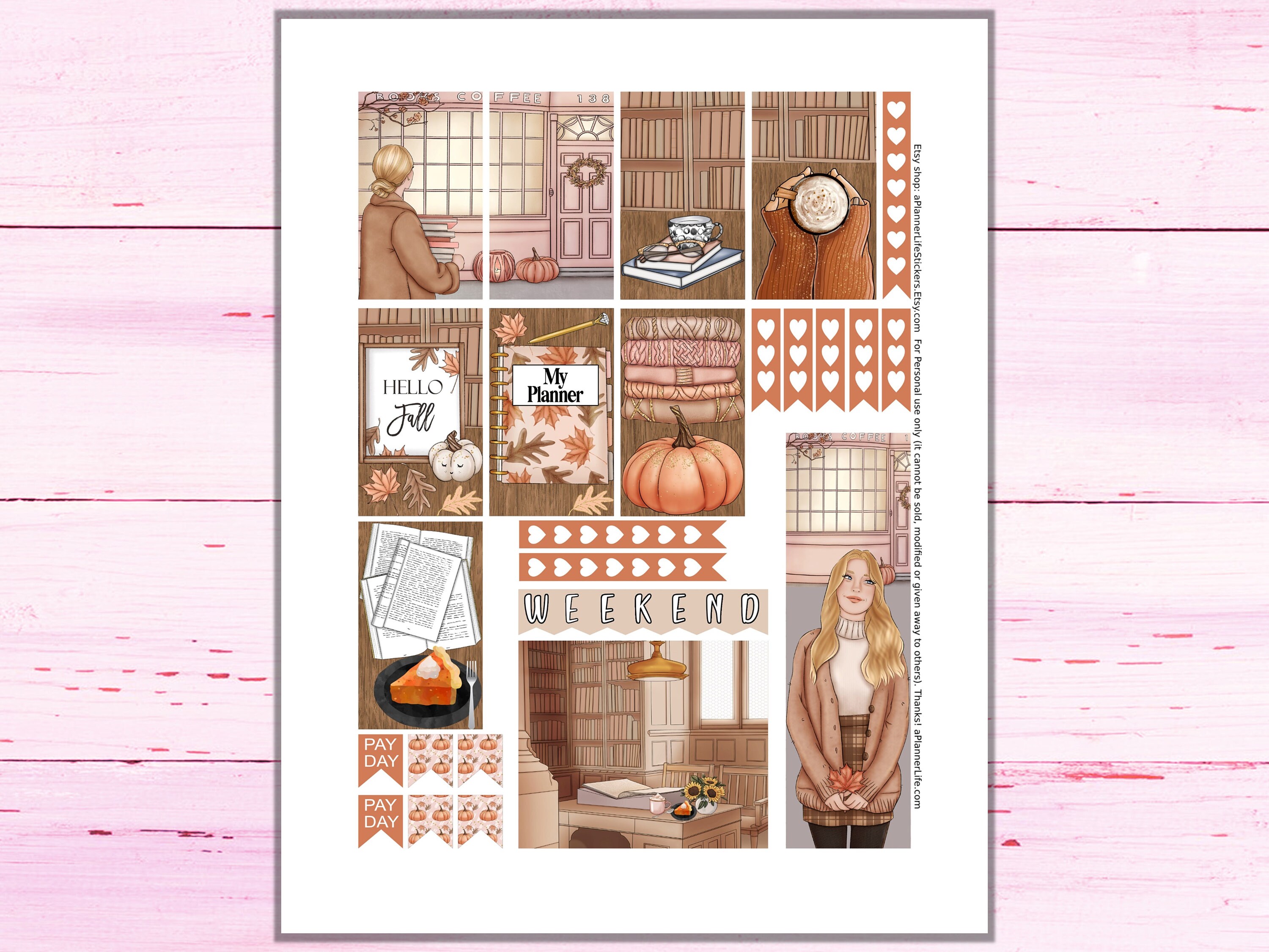 Fall Printable Planner Stickers: Made to Fit the Classic Happy - Etsy