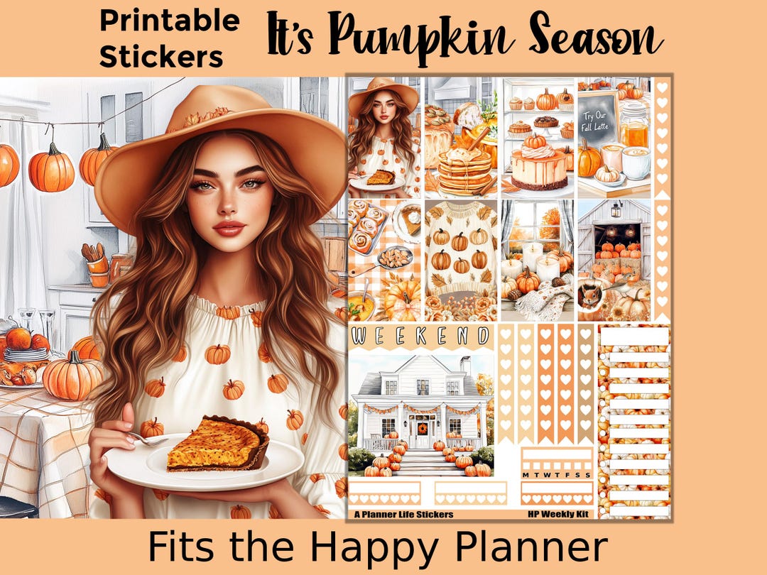 Fall Printable Planner Stickers: Made to Fit the Classic Happy Planner ...