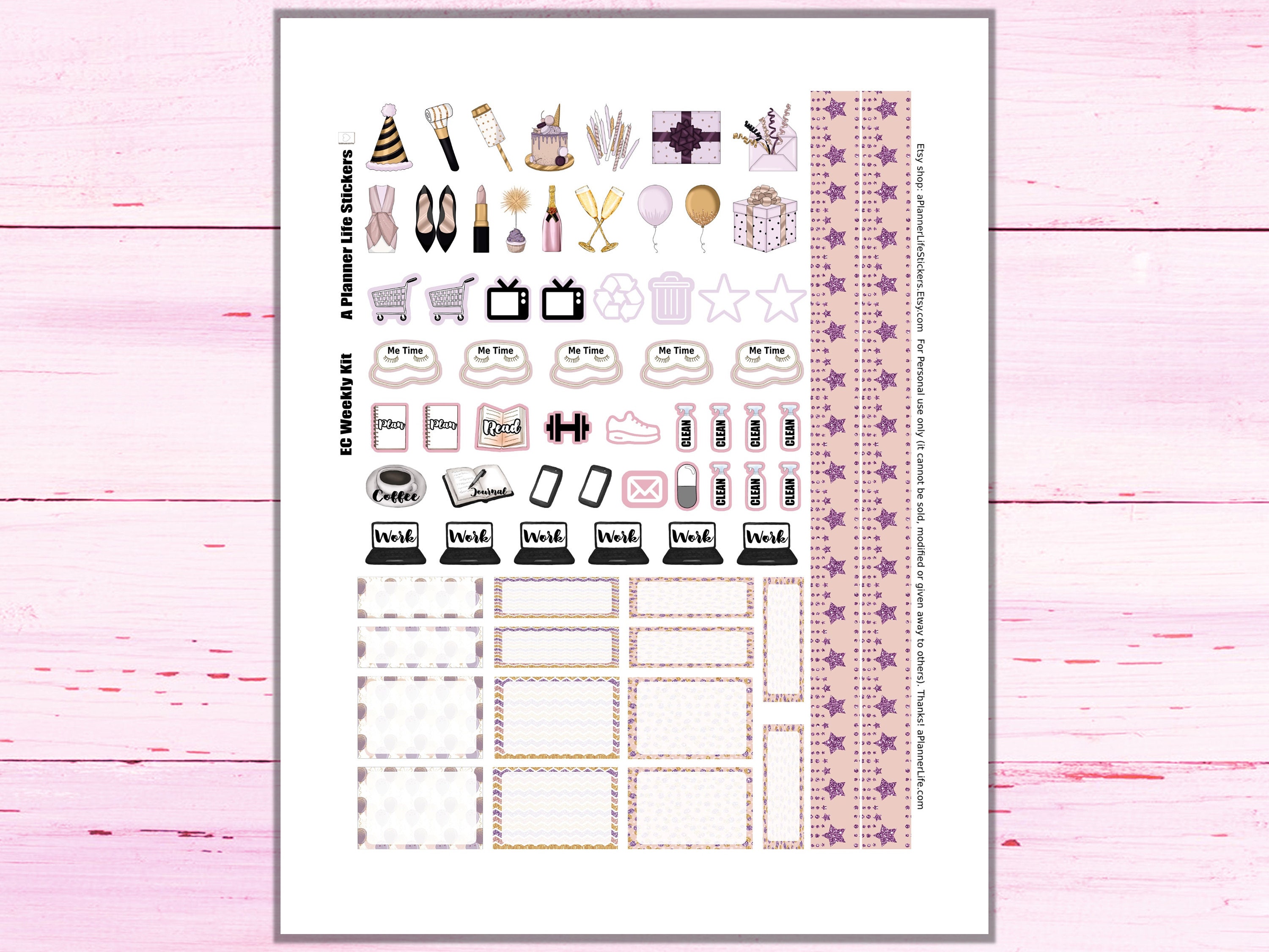 Printable Birthday Planner Stickers: Made to Fit the Erin - Etsy