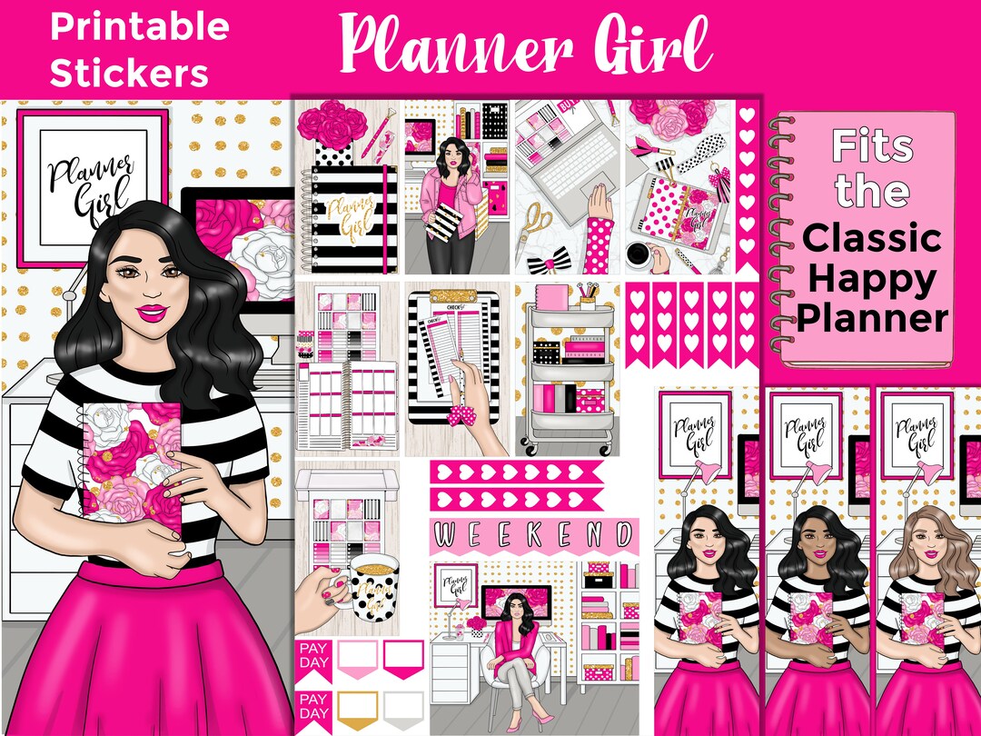 Planner Girl Printable Planner Stickers: Made to Fit the Classic Happy ...