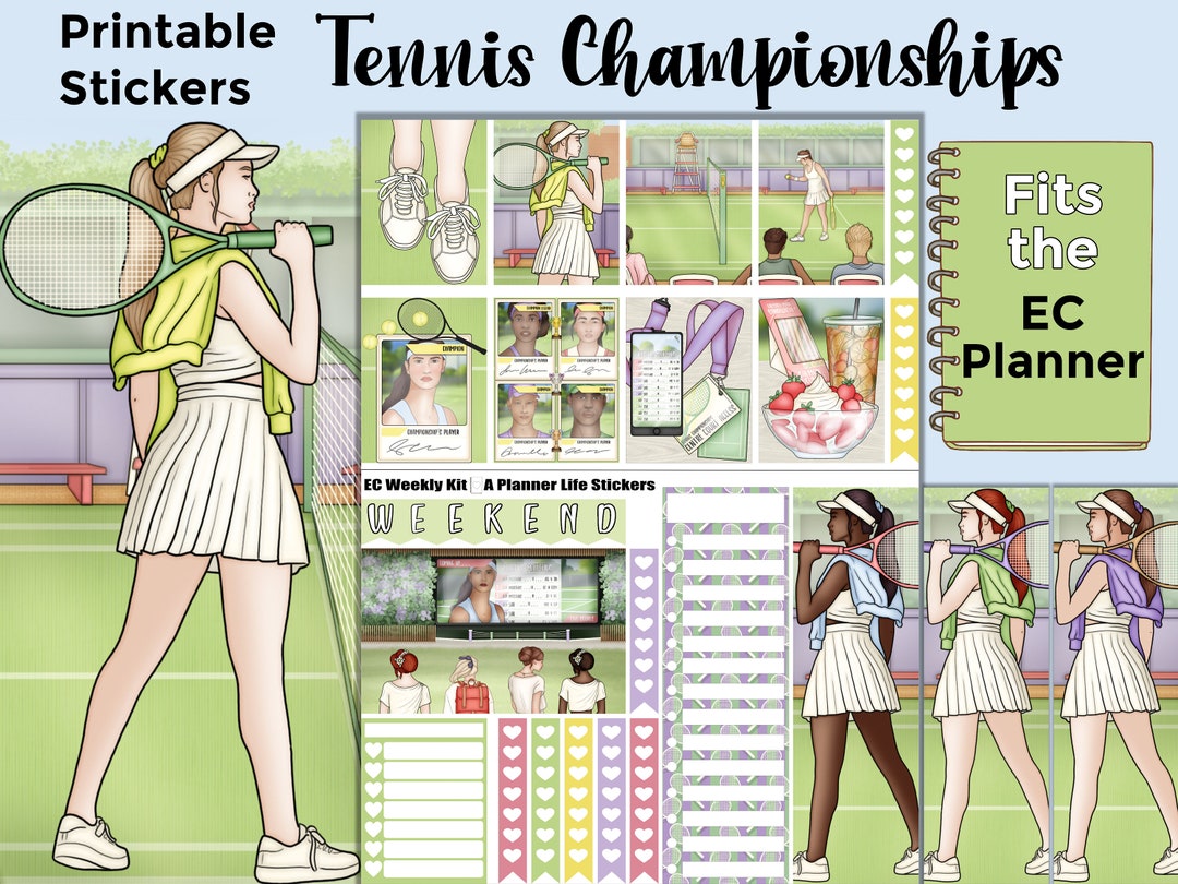 Printable Tennis Planner Stickers: Made to Fit the Erin Condren Planner ...