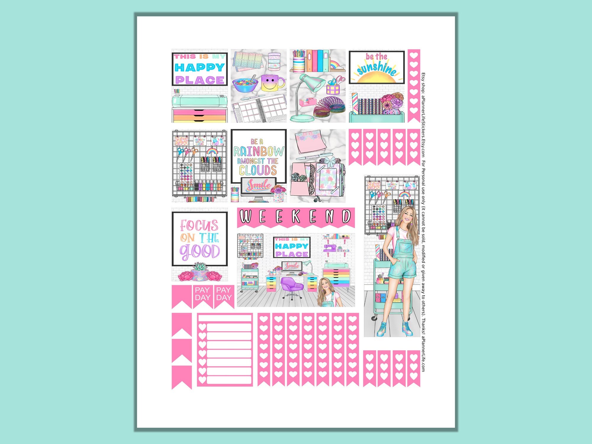 Printable Craft Room Planner Stickers: Made to Fit the Erin | Etsy