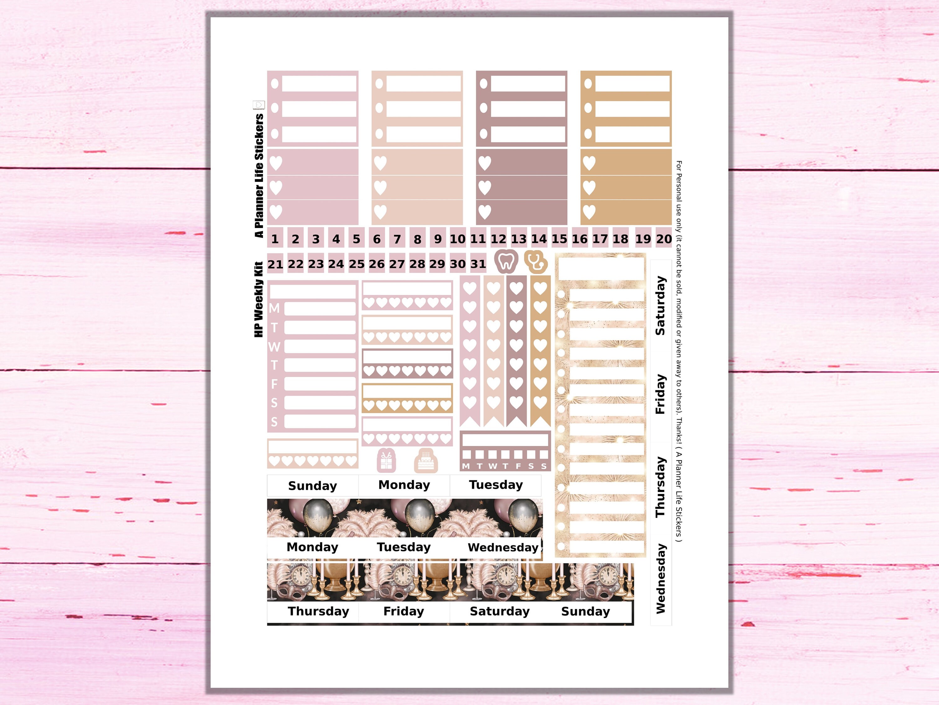 New Year Printable Planner Stickers: Made to Fit the Classic - Etsy