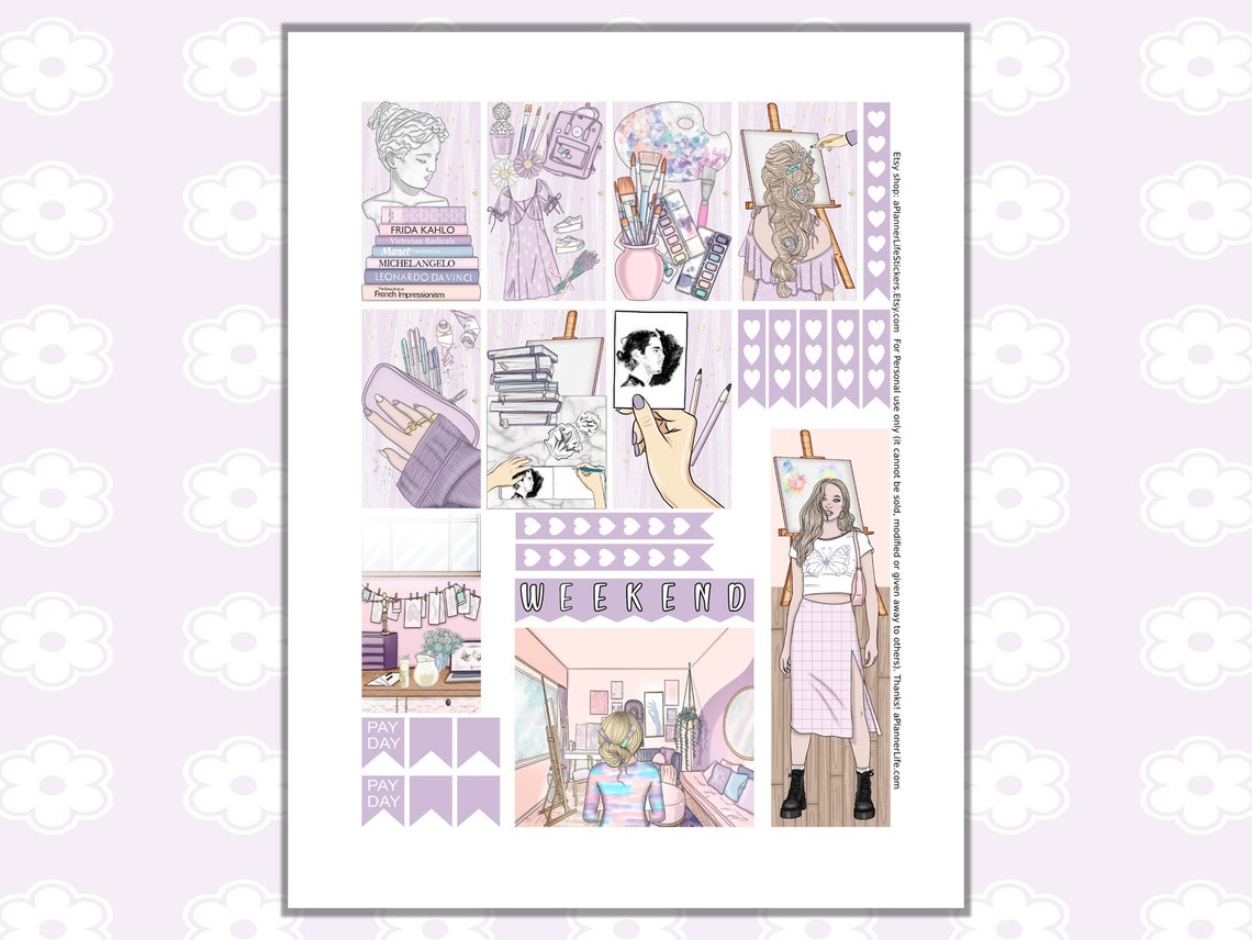 Printable Art Planner Stickers: Made to Fit the Classic Happy - Etsy Canada