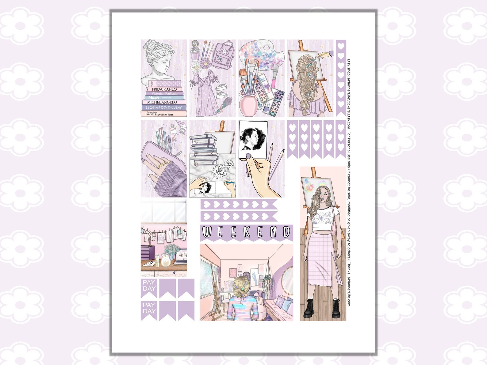 Printable Art Planner Stickers: Made to Fit the Classic Happy - Etsy Canada