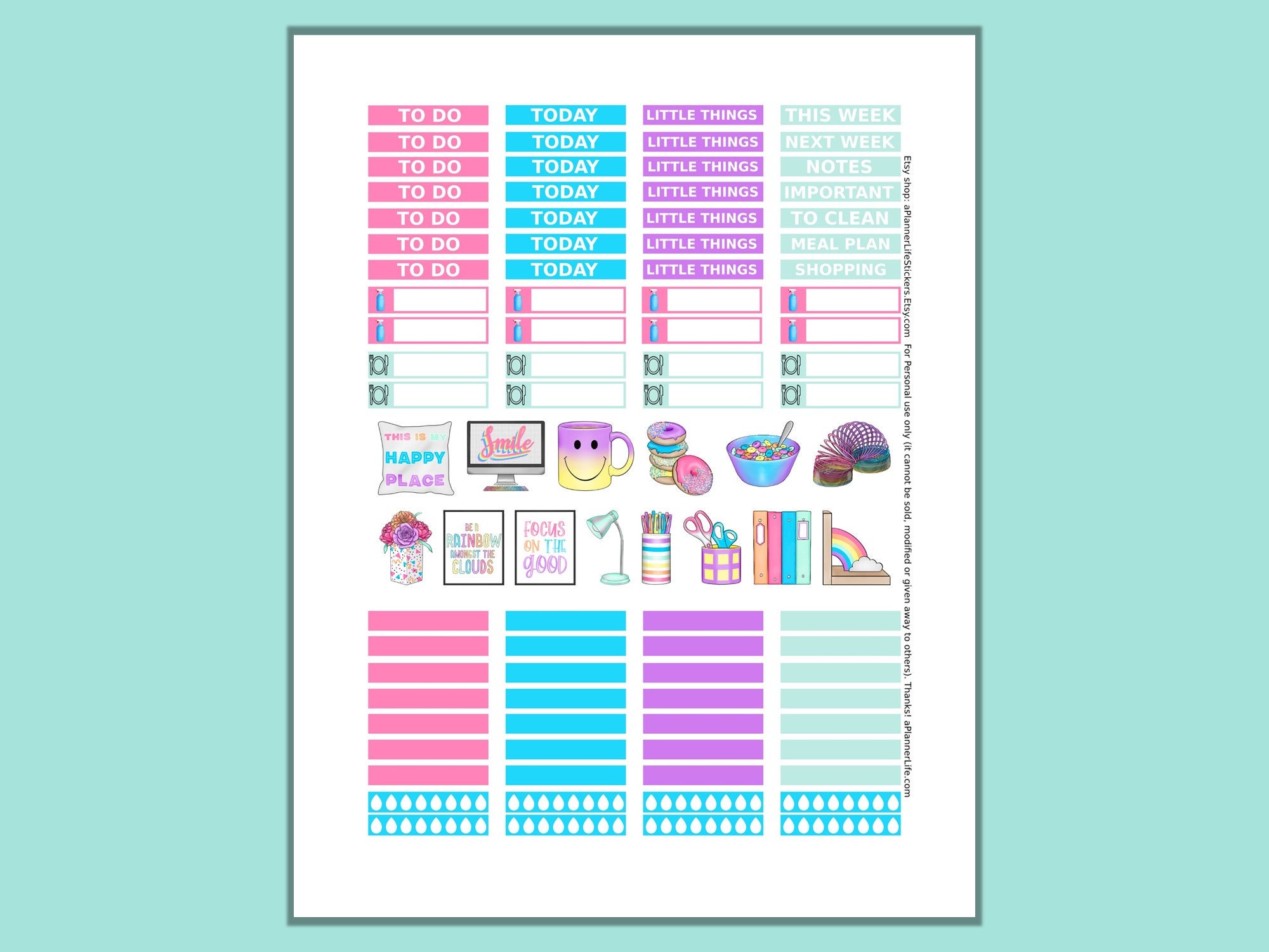 Printable Craft Room Planner Stickers: Made to Fit the Erin | Etsy