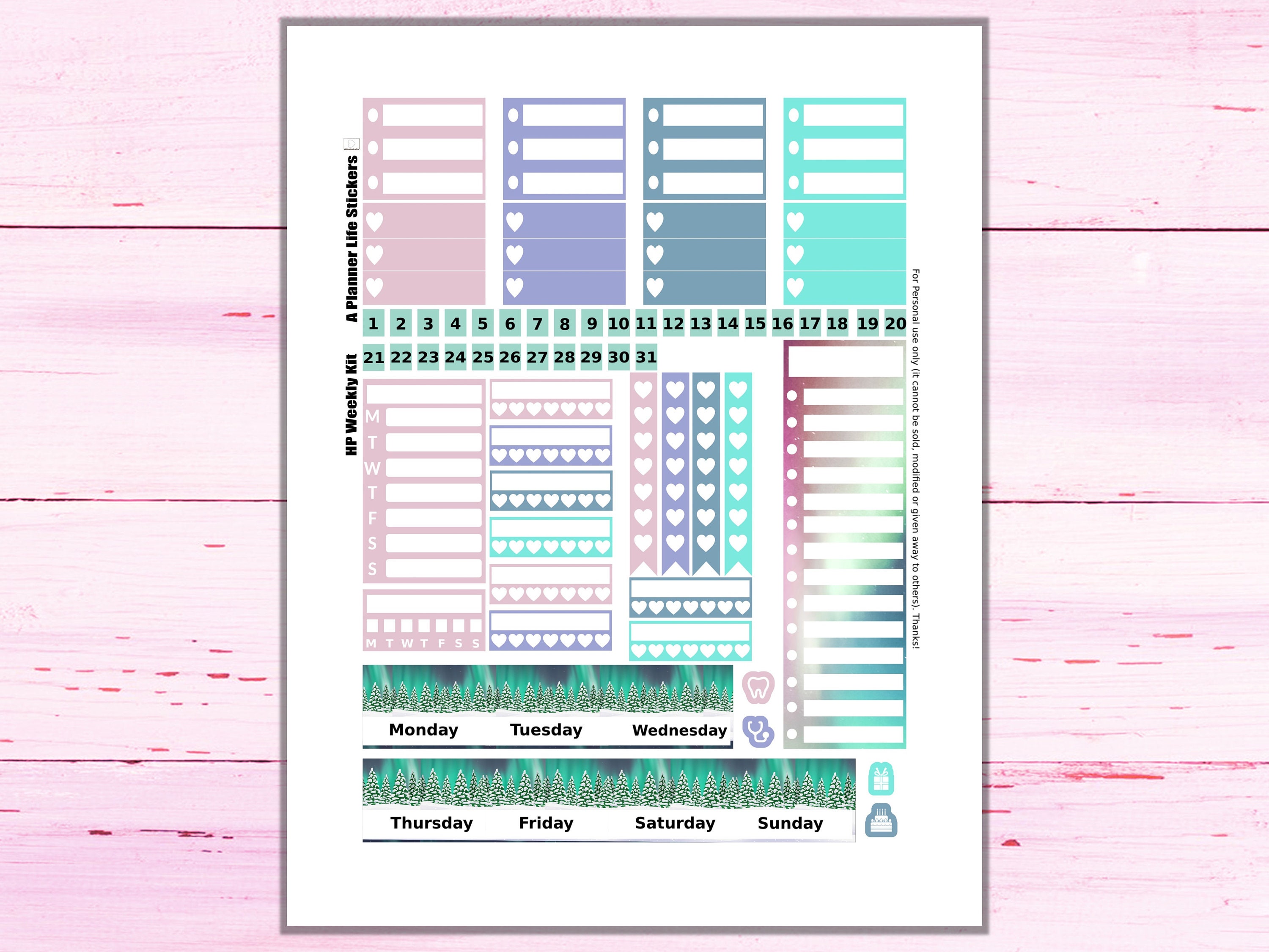 Winter Printable Planner Stickers: Made to Fit the Classic - Etsy