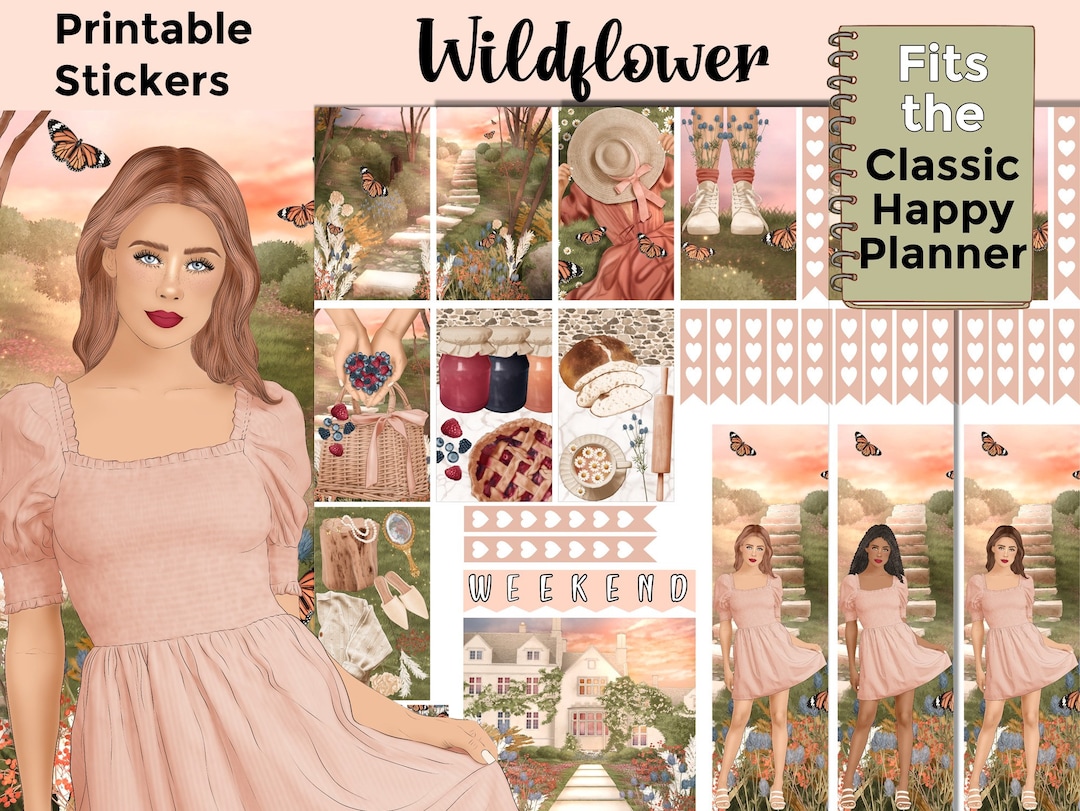 Cottagecore Printable Planner Stickers: Made to Fit the Classic Happy ...