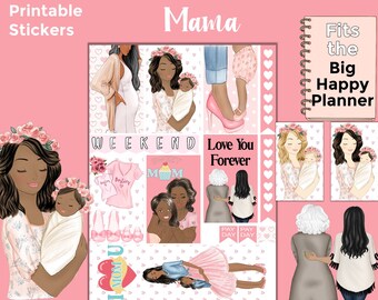 Mothers Day Printable Planner Stickers: Made to Fit the Big | Etsy