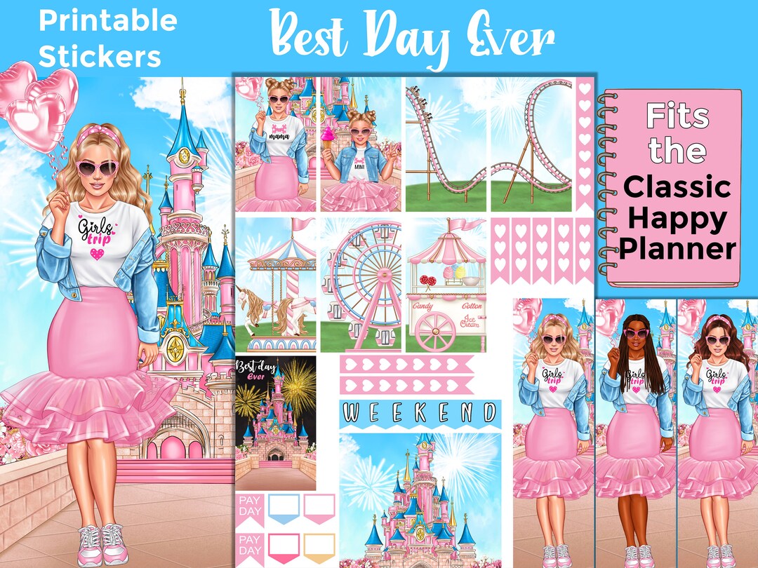Amusement Park Printable Planner Stickers: Made to Fit the Classic ...
