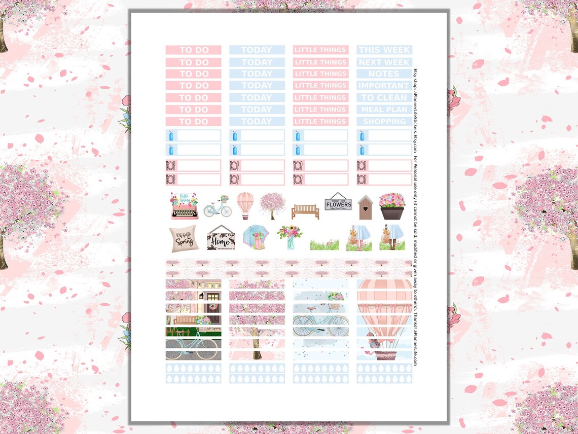 Printable Spring Planner Stickers: Made to Fit the Classic - Etsy Canada