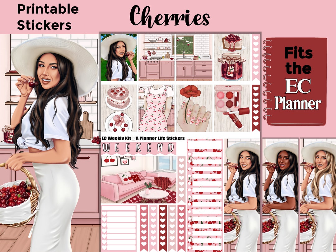 Printable Cherry Planner Stickers: Made to Fit the Erin Condren Planner ...