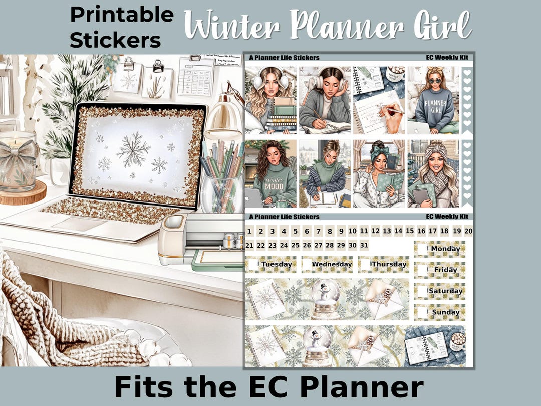 Printable Winter Planner Stickers: Made to Fit the Erin Condren Planner ...