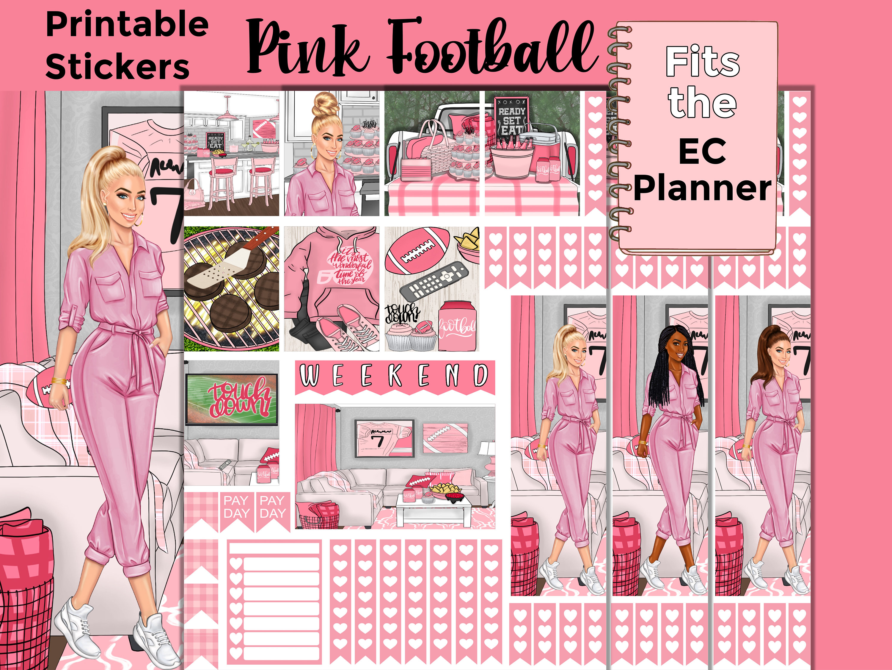 Papercraft Made to Fit the Erin Condren Planner Printable Football ...