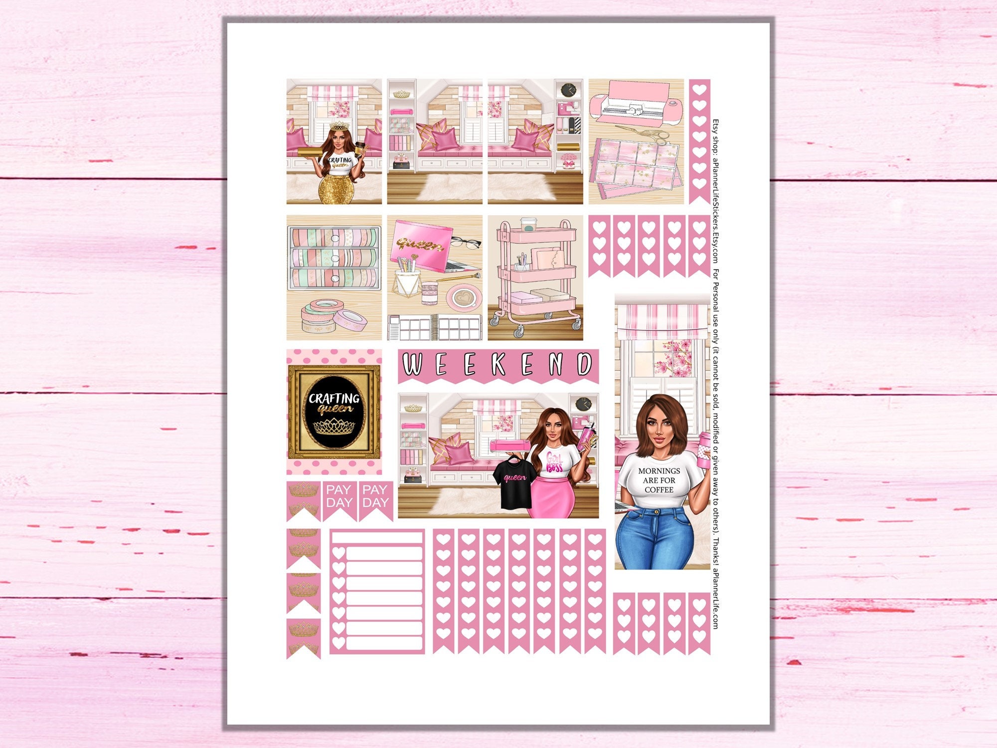 Planner Girl Printable Planner Stickers: Made to Fit the Erin | Etsy