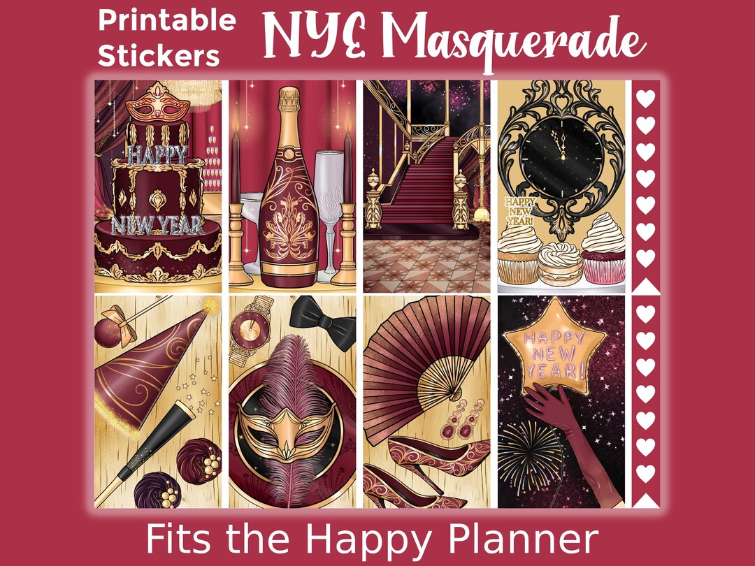 New Year’s Eve Printable Planner Stickers: Made to Fit the Classic ...