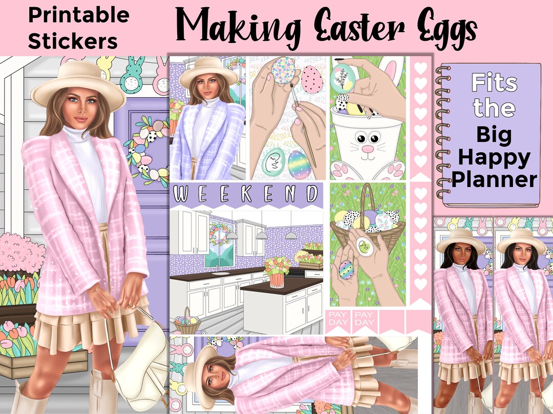Easter Printable Planner Stickers: Made to Fit the Big Happy Planner ...