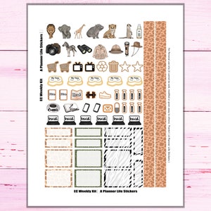 Printable Safari Planner Stickers: Made to Fit the Erin Condren Planner ...