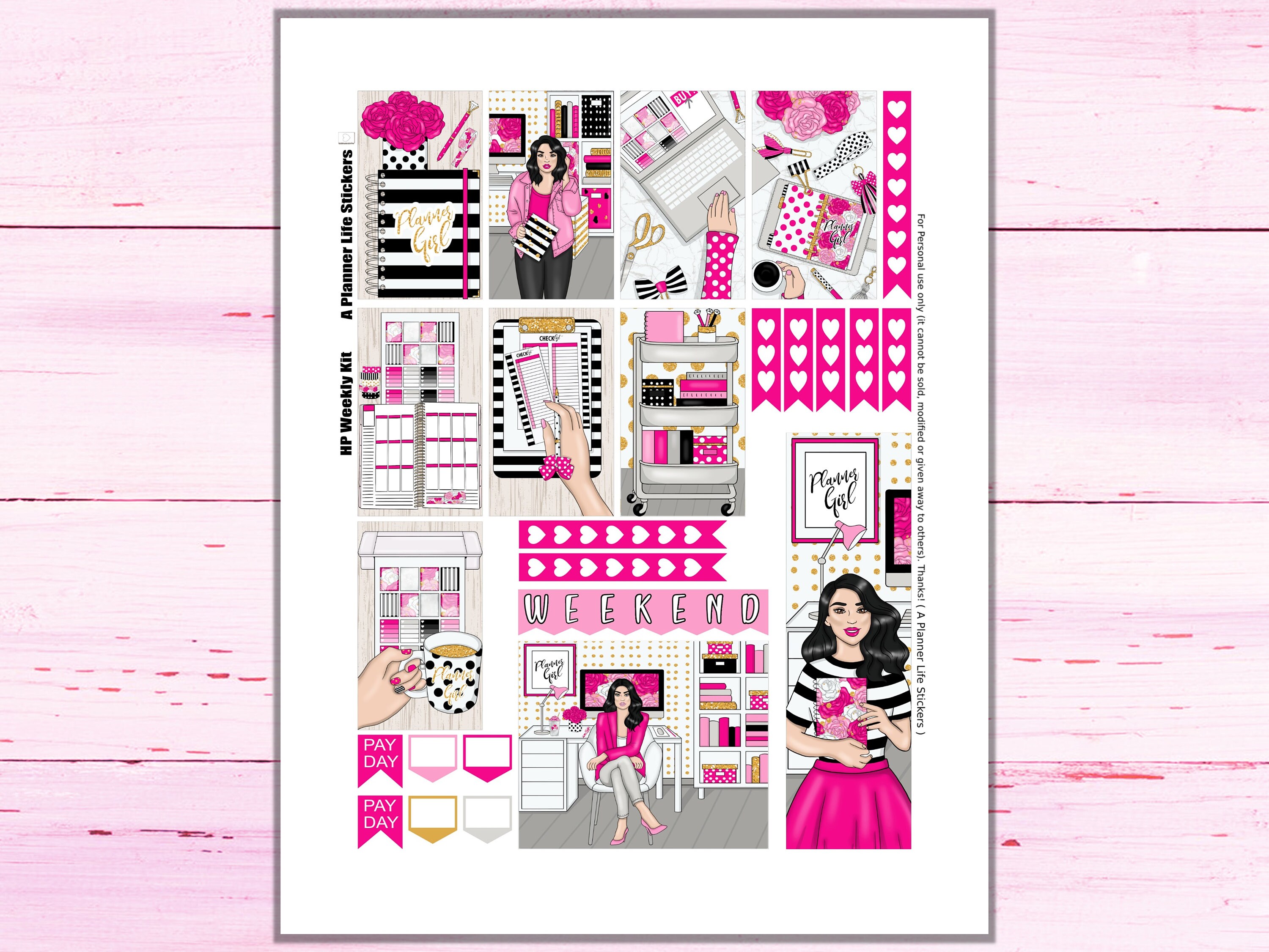 Planner Girl Printable Planner Stickers: Made to Fit the - Etsy