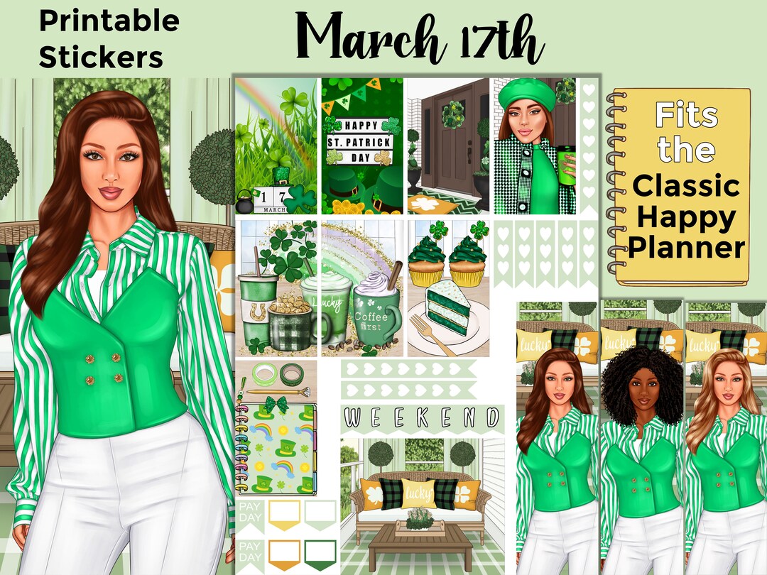 St. Patrick’s Day Printable Planner Stickers: Made to Fit the Classic ...