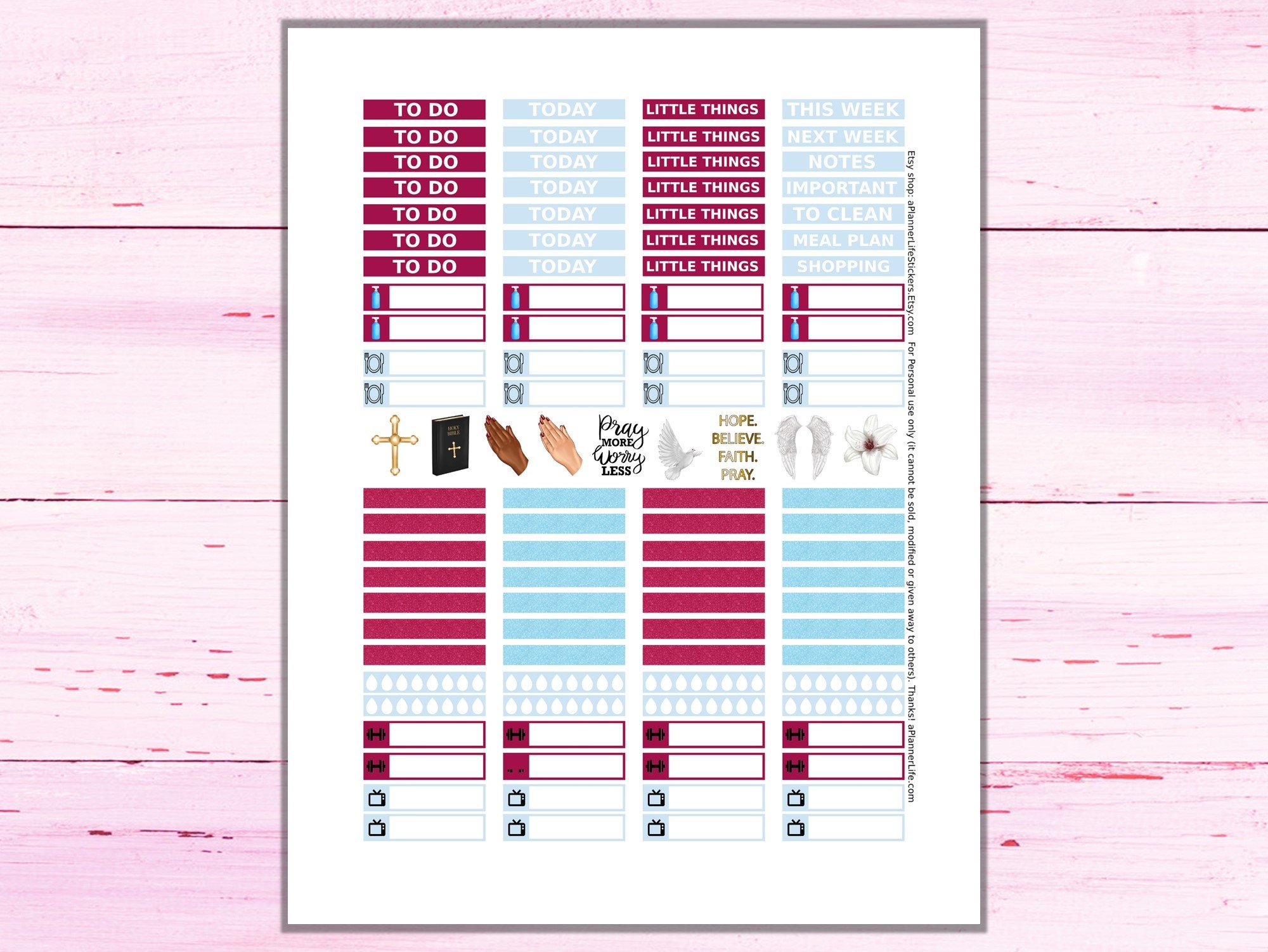 Christian Printable Planner Stickers: Made to Fit the Classic | Etsy