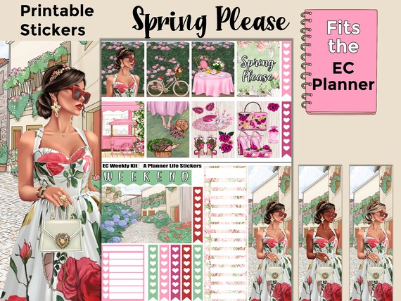 Printable Spring Planner Stickers: Made to Fit the Erin - Etsy
