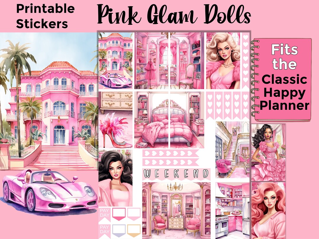 Glamorous Printable Planner Stickers: Made to Fit the Classic Happy ...