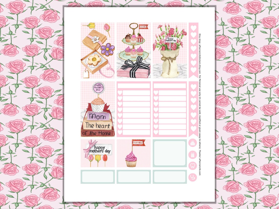 Mothers Day Printable Planner Stickers: Made to Fit the Big | Etsy
