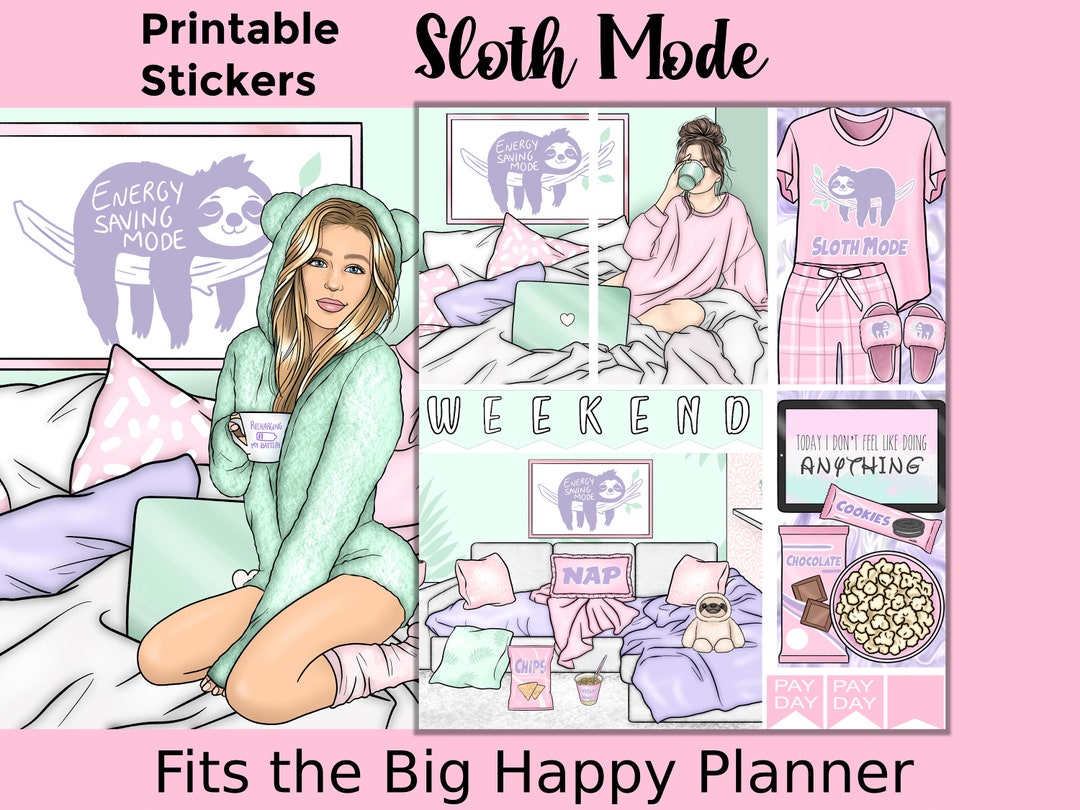 Sloth Printable Planner Stickers: Made to Fit the Big Happy Planner ...