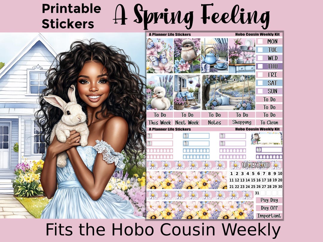 Weekly Hobonichi Cousin Spring Printable Planner Stickers: A Spring ...