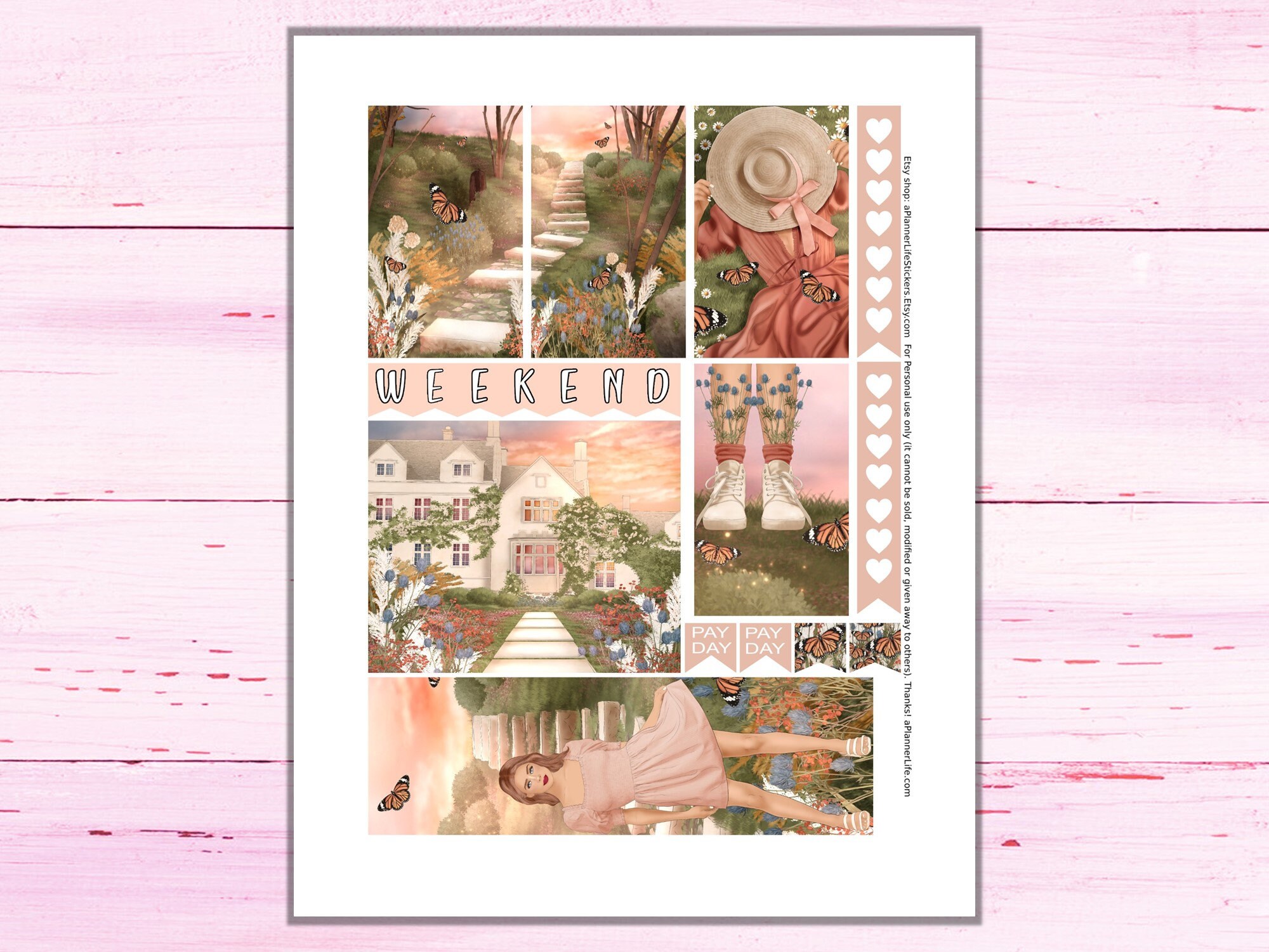 Cottagecore Printable Planner Stickers: Made to Fit the Big | Etsy