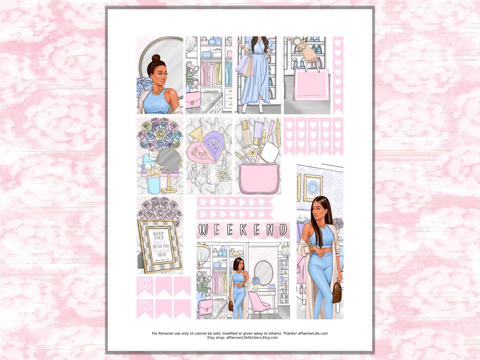 Printable Planner Girl Stickers: Made to Fit the Classic Happy | Etsy