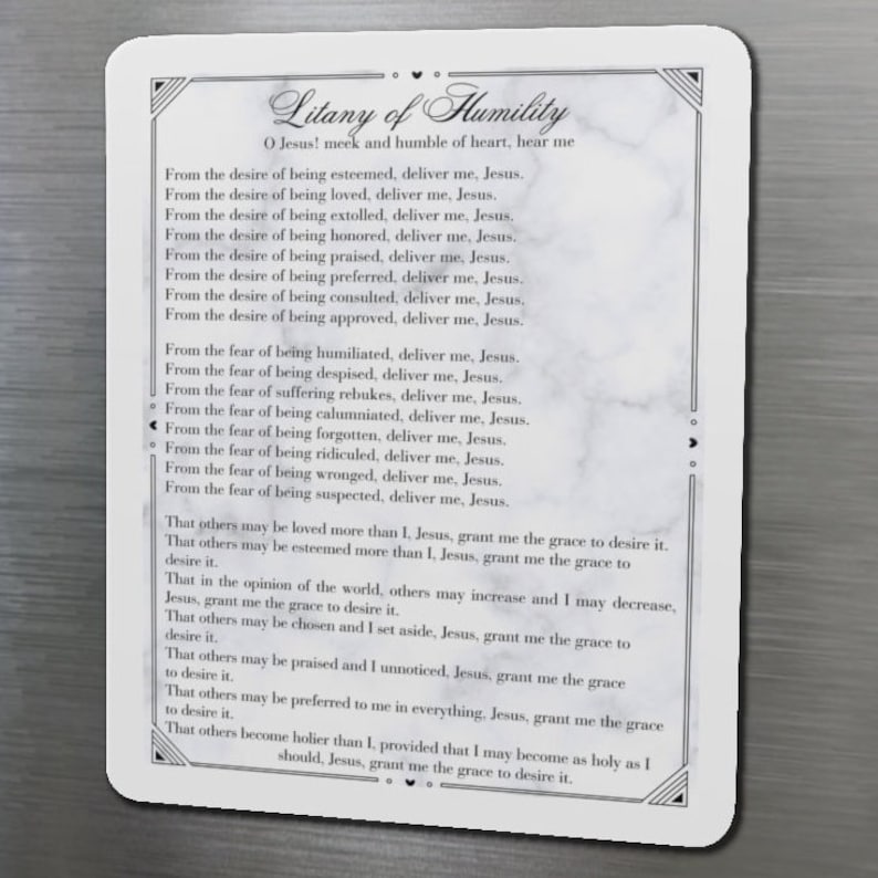 Litany of Humility, Catholic Magnet, Catholic Prayers, Confirmation ...