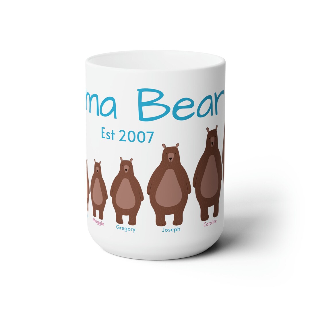 Personalized Mama Bear Mug 15oz, Mama Bear Coffee Mug, Catholic Mom ...