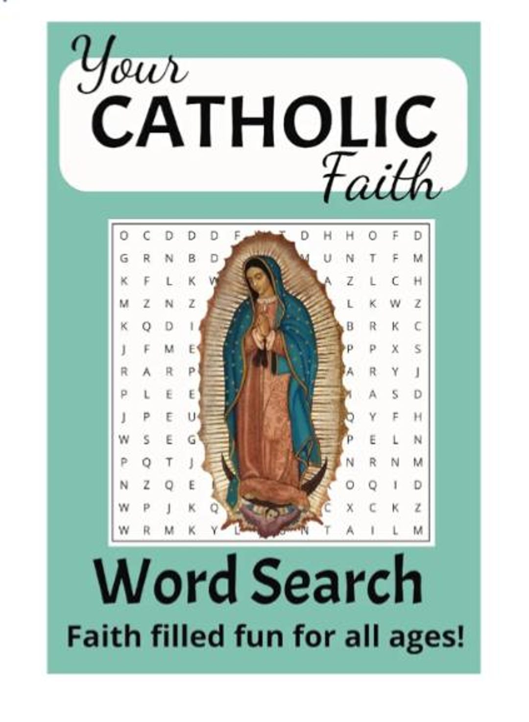 Catholic Word Search, Catholic Gift, Catholic Puzzle Book, Catholic ...